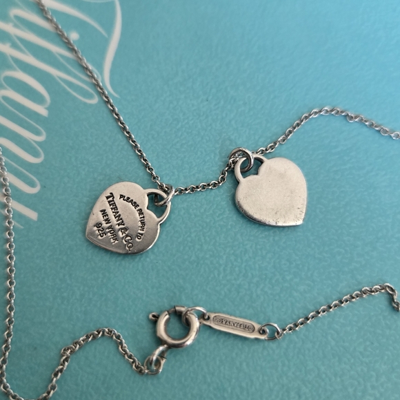 Tiffany & Co. | Jewelry | Tiffany Co Rtt Mini Double Heart Tag Necklace ...